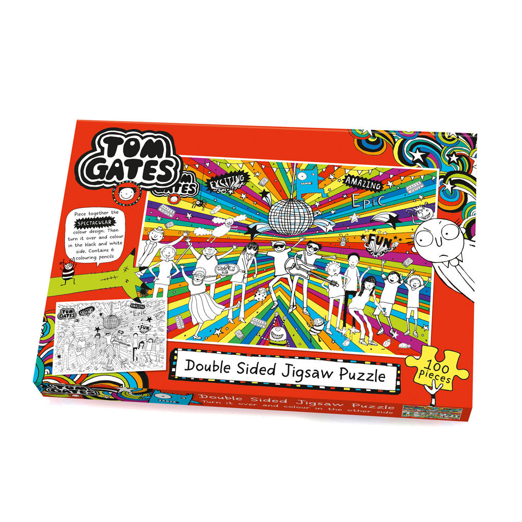 Tom Gates Double-sided Disco Jigsaw Puzzle with crayons - Tom Gates ...